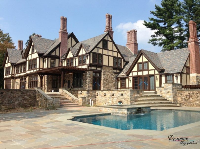 Exterior of a half-timbered house: facade design and exterior ...